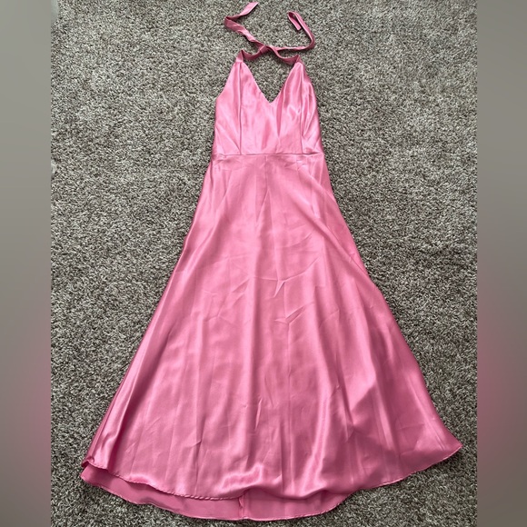 Fiesta | Dresses | Fiesta Elegant Pink Backless Halter Gown | Poshmark